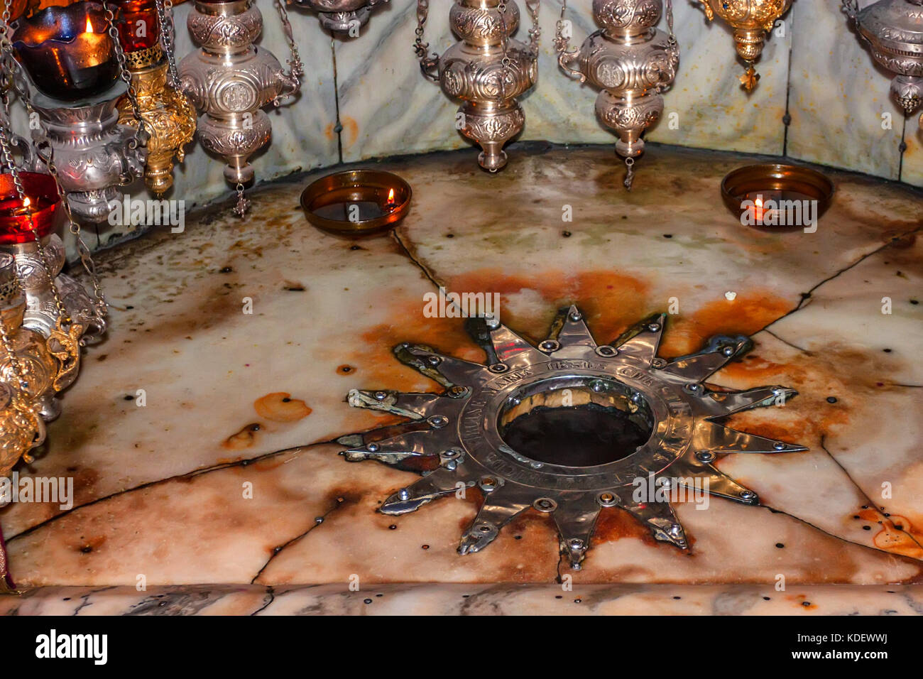 Place of Christ's birth in Church of the Nativity Stock Photo - Alamy