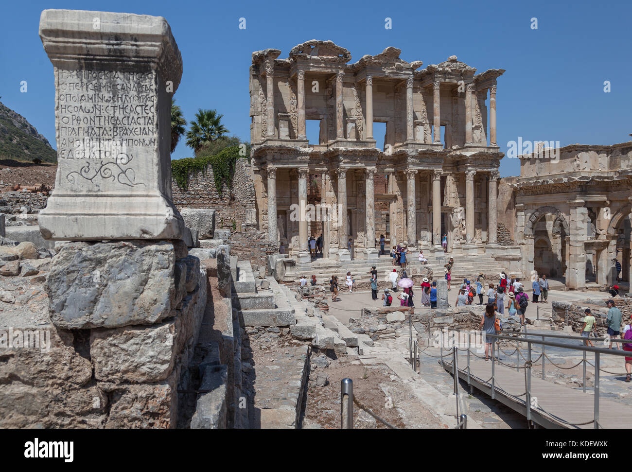 Library of Celsus is an ancient Roman building in Ephesus, Turkey Stock ...