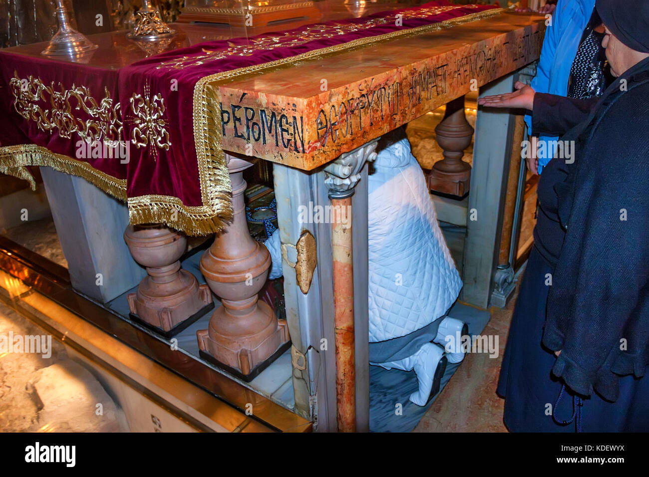 Altar of Crucifixion at Church of Holy Sepulchre Stock Photo - Alamy