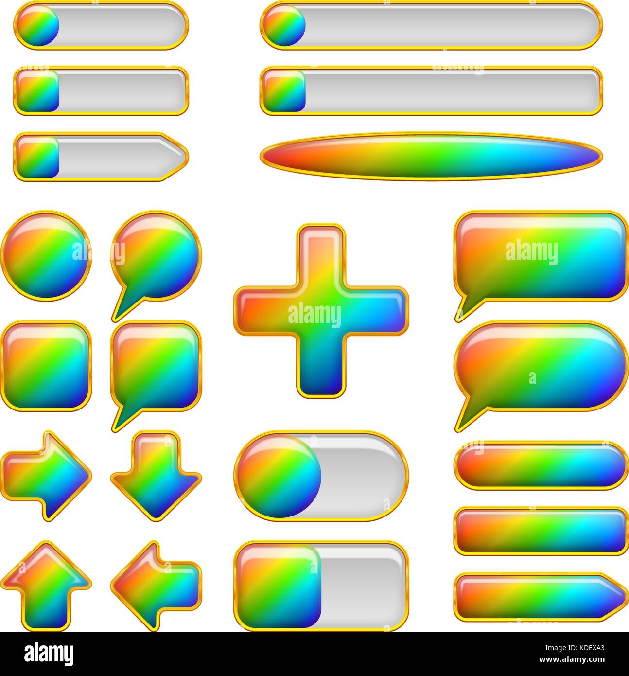 Rainbow glass buttons, set Stock Vector Image & Art - Alamy