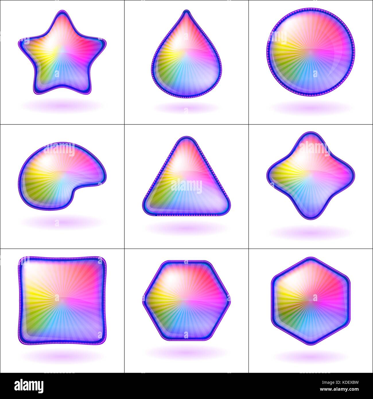 Icons buttons rainbow, set Stock Vector Image & Art - Alamy