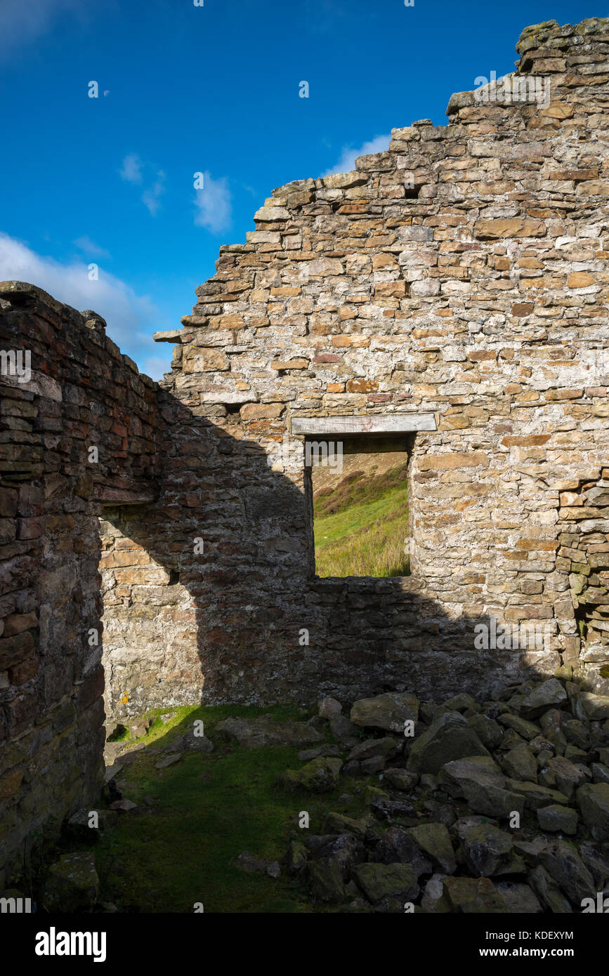 Ruins of Surrender Lead Smelting mill in the hills above Reeth ...