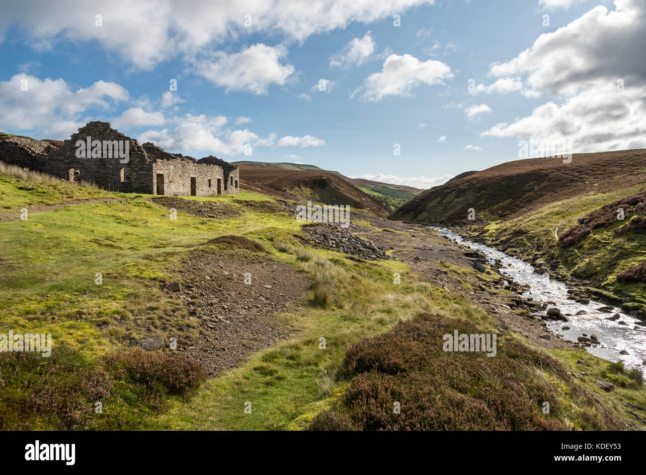 Ruins of Surrender Lead Smelting mill in the hills above Reeth ...