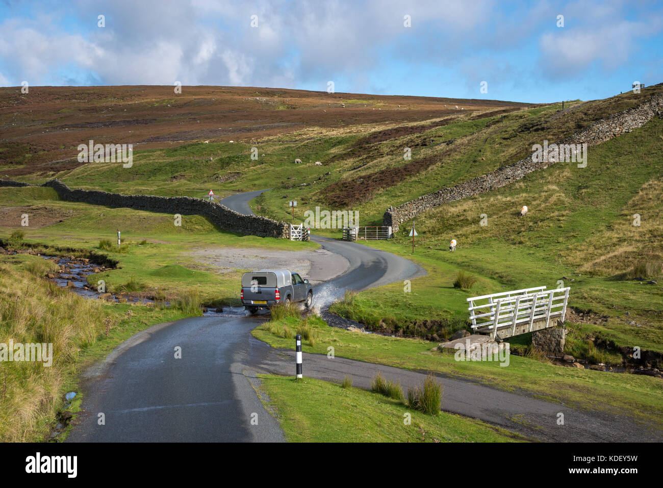 Ford at Fore Gill Gat, Reeth in Swaledale, North Yorkshire. A location ...