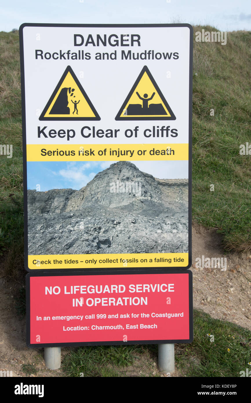 Warning cliff falls danger sign hi-res stock photography and images - Alamy