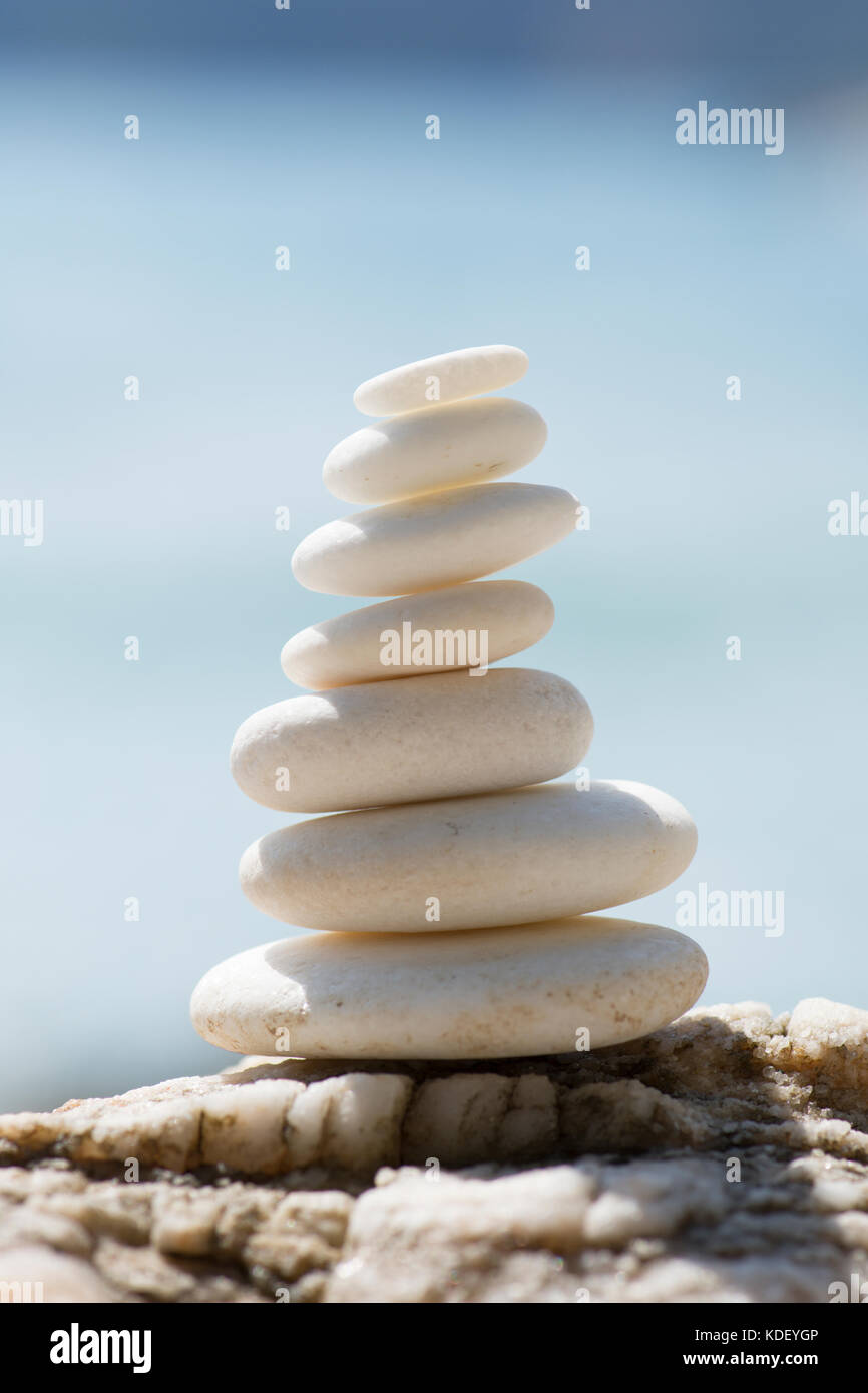 Stack of marble pebbles. Thassos, Greek island, Greece Stock Photo - Alamy