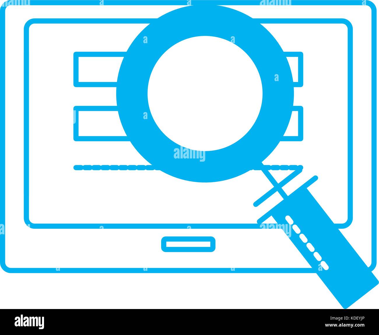 silhouette screen technology with information and magnifying glass ...