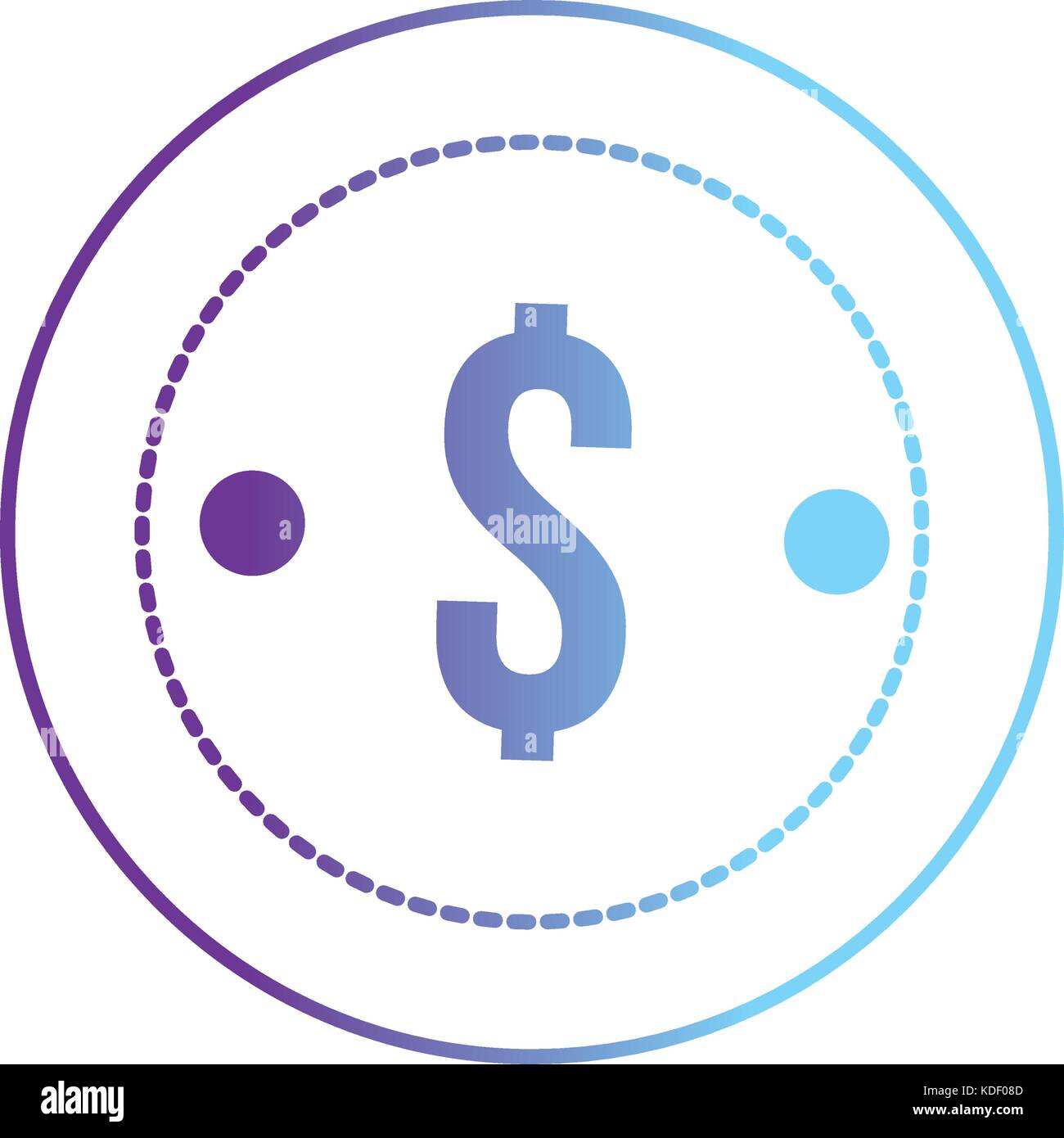 line finance coin currency cash money vector illustration Stock Vector ...