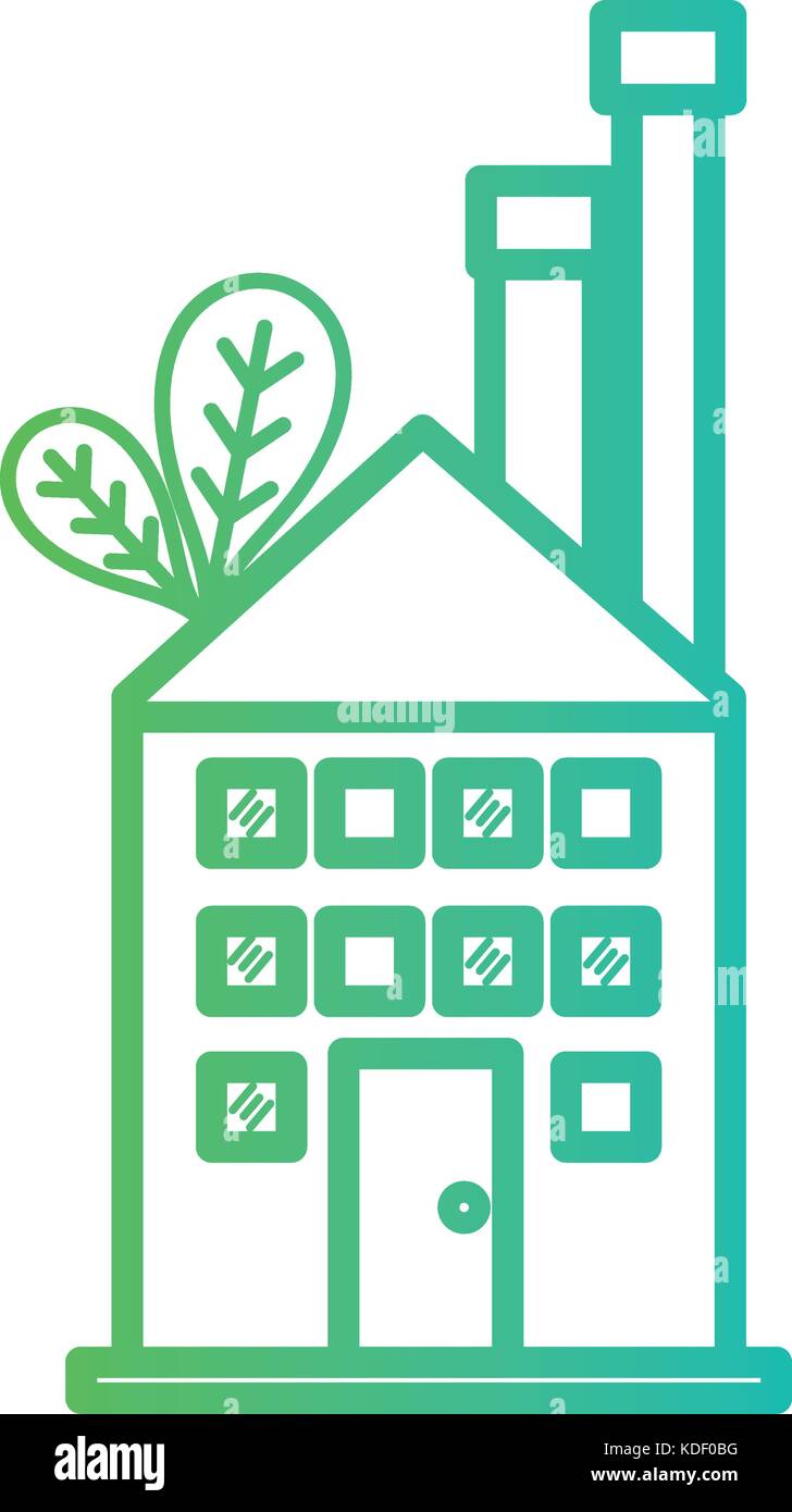 line toxic factory pollution industry vector illustration Stock Vector ...