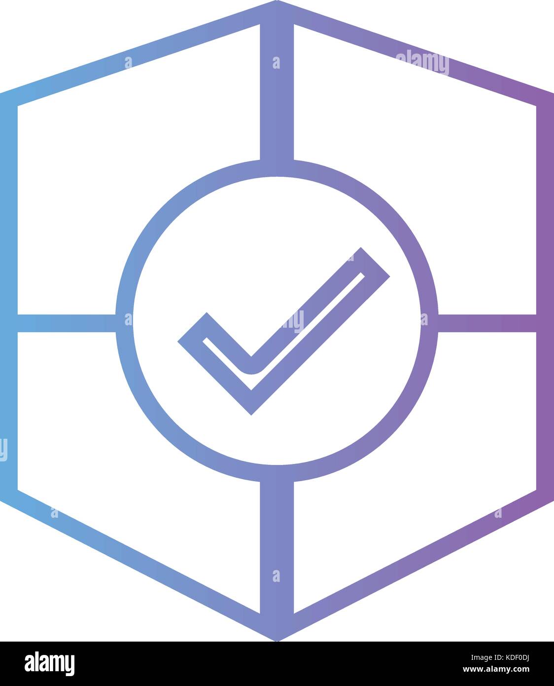 line shield security and protection element vector illustration Stock ...