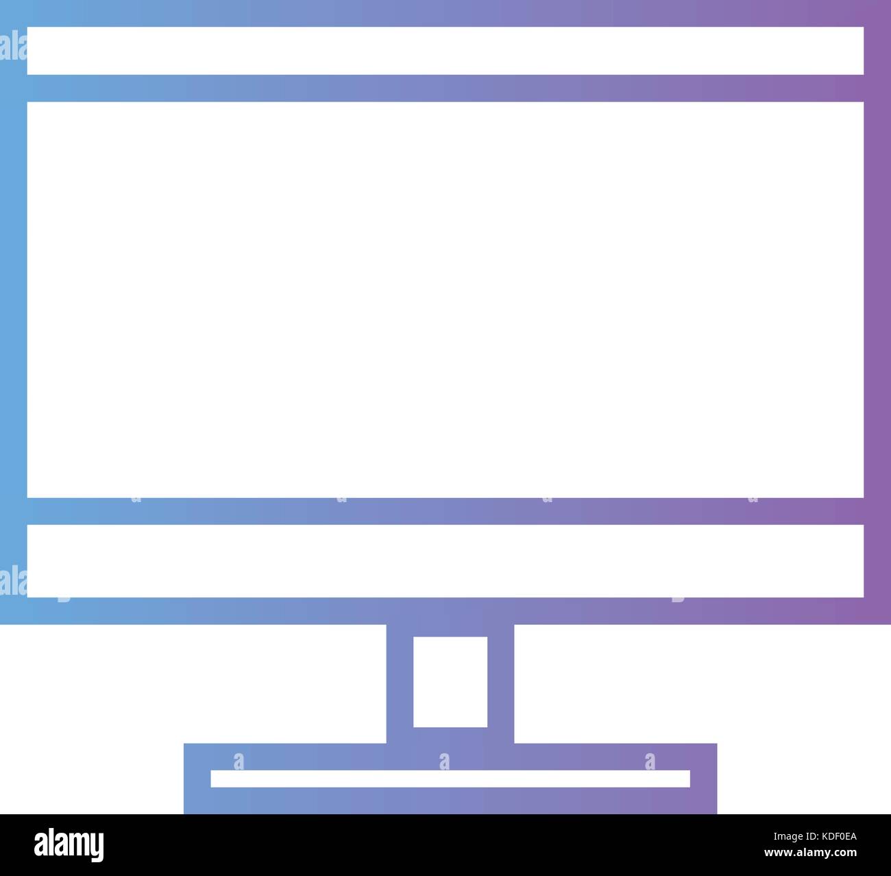 line computer screen electronic technology vector illustration Stock ...