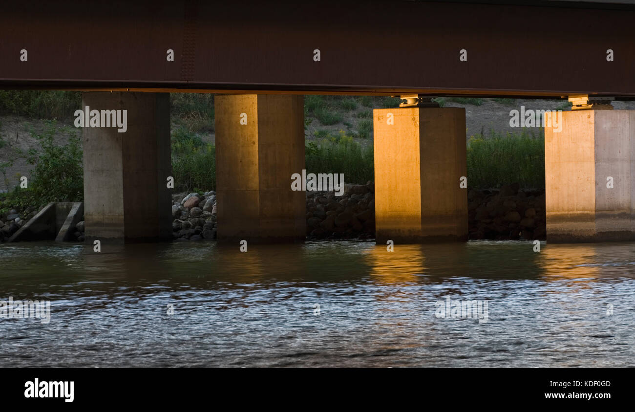 Under bridge columns Stock Photo - Alamy
