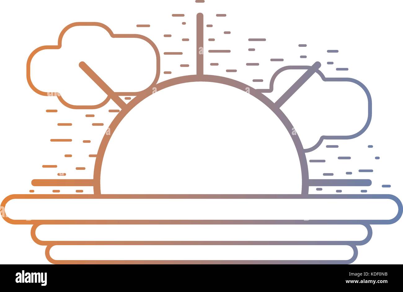 line sun ray with natural weather vector illustration Stock Vector ...