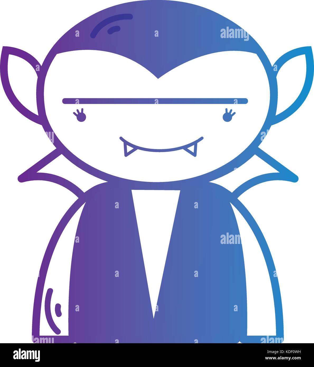 line boy vampire with teeth and cap vector illustration Stock Vector ...