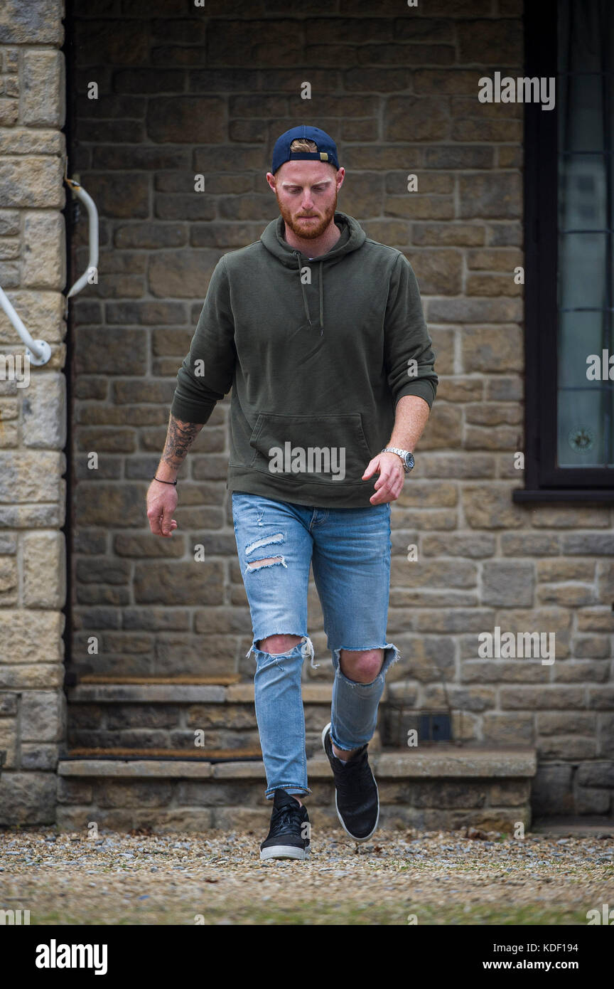 13.10.17. Cricketer Ben Stokes arrives at the home of the mother of ...