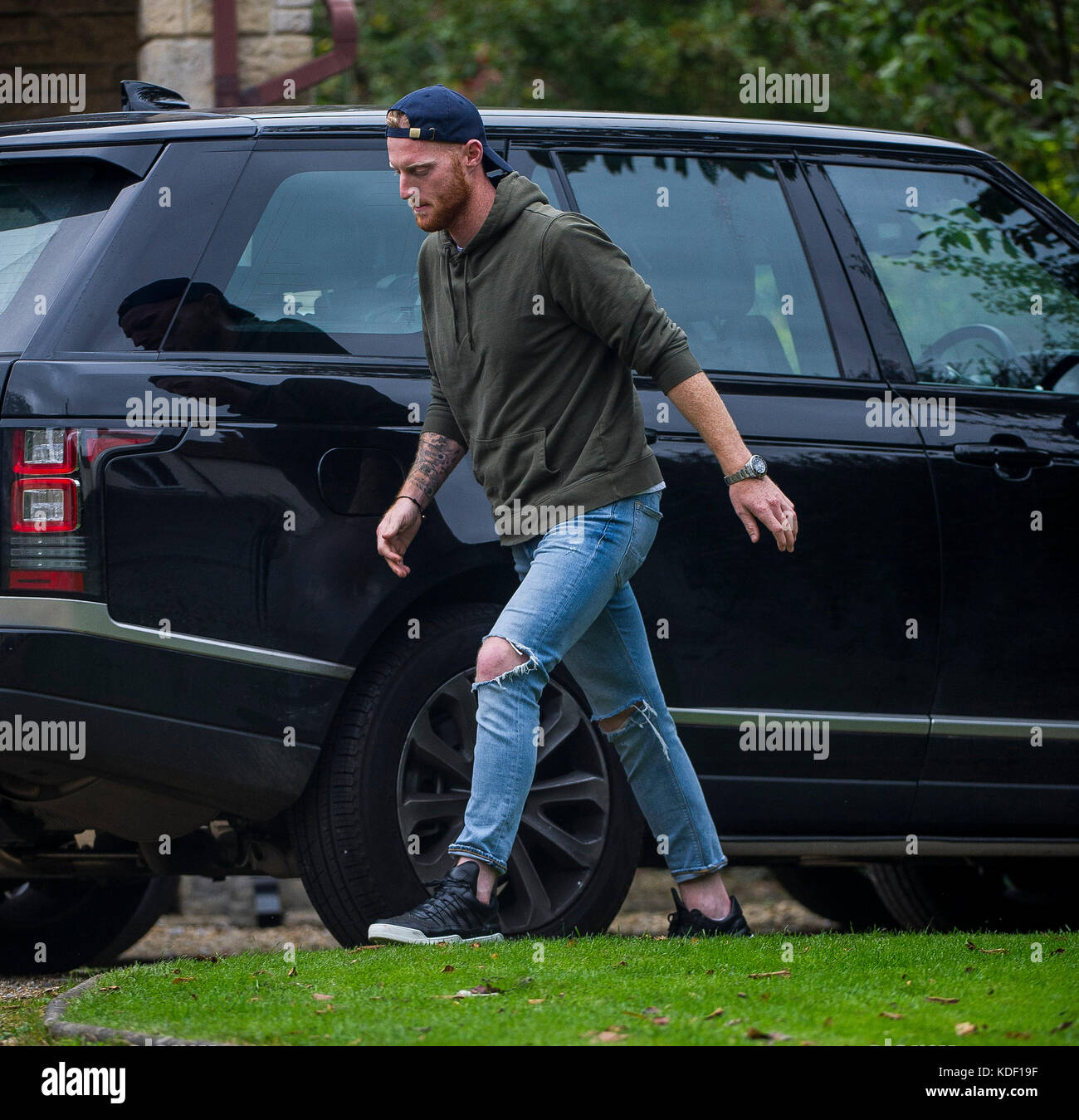 13.10.17. Cricketer Ben Stokes arrives at the home of the mother of ...