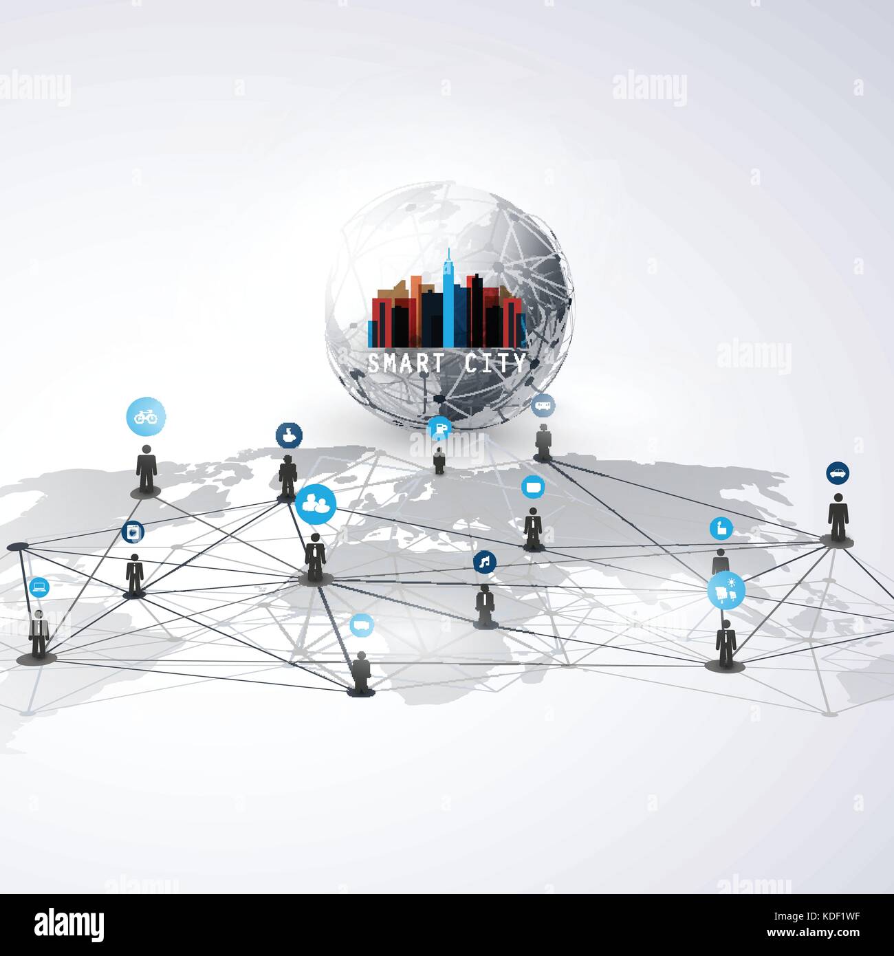 Smart Cities - Networks - Business Connections - Social Media Concept ...