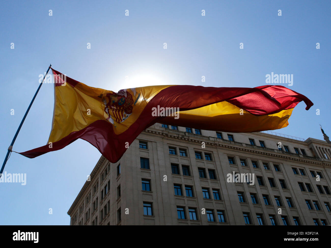 spain pro union demonstration in barcelona during the catalonia ...