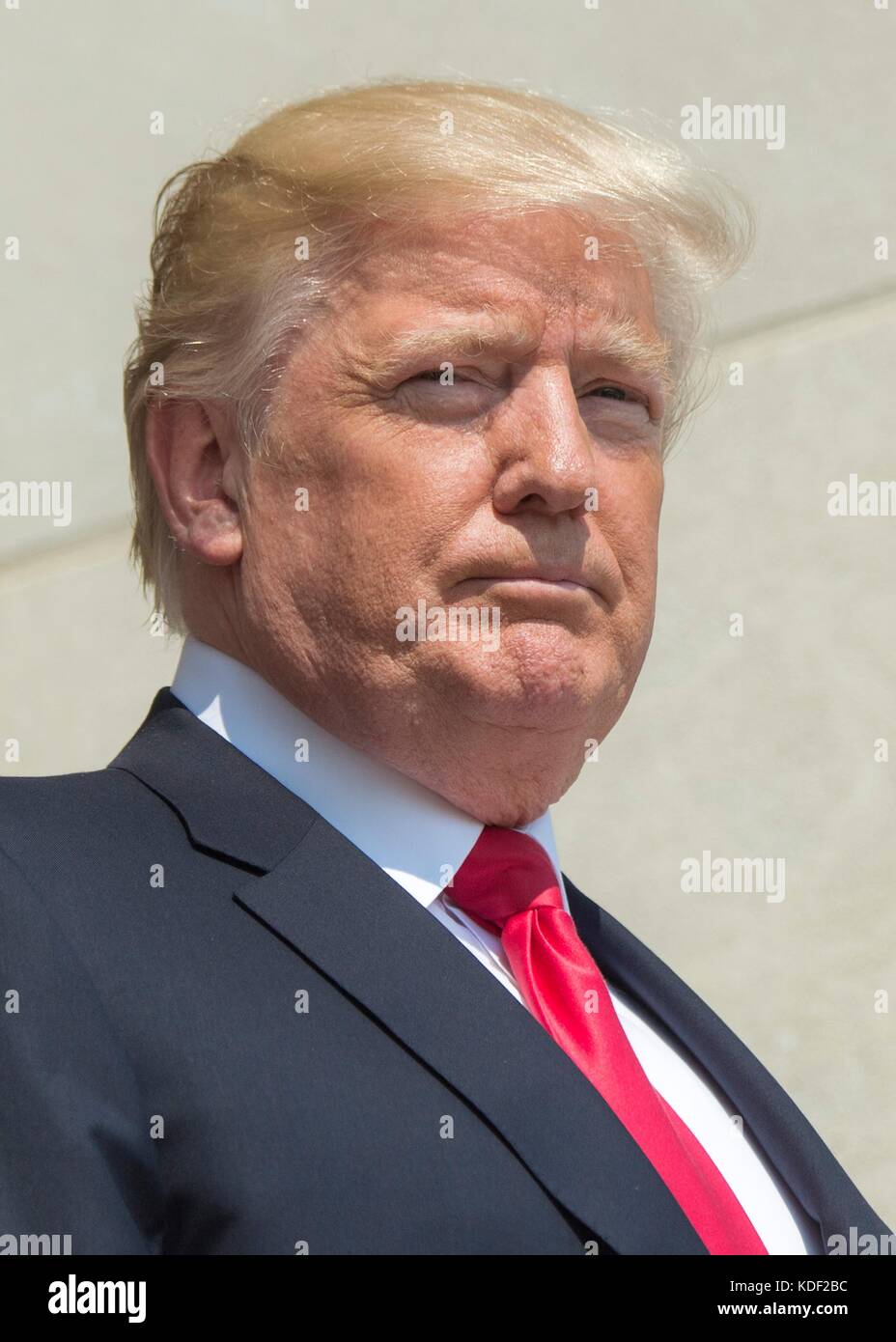 U.S. President Donald Trump arrives at the Pentagon for a meeting of ...