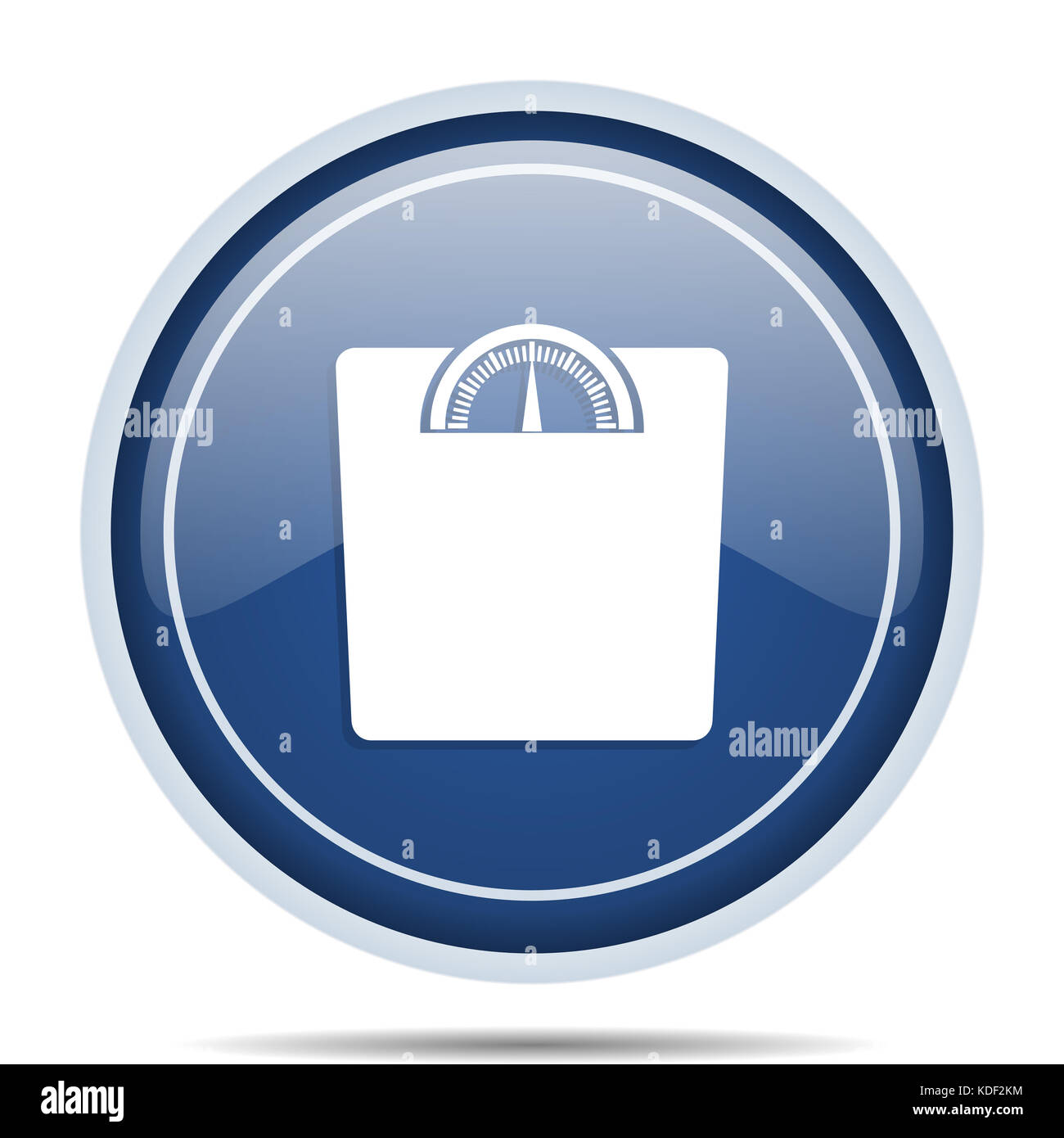 Weight blue round web icon. Circle isolated internet button for ...