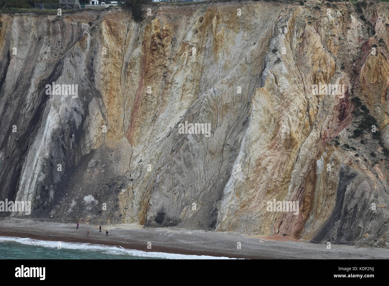 Alum Bay sand cliffs on the Isle of Wight, UK Stock Photo - Alamy