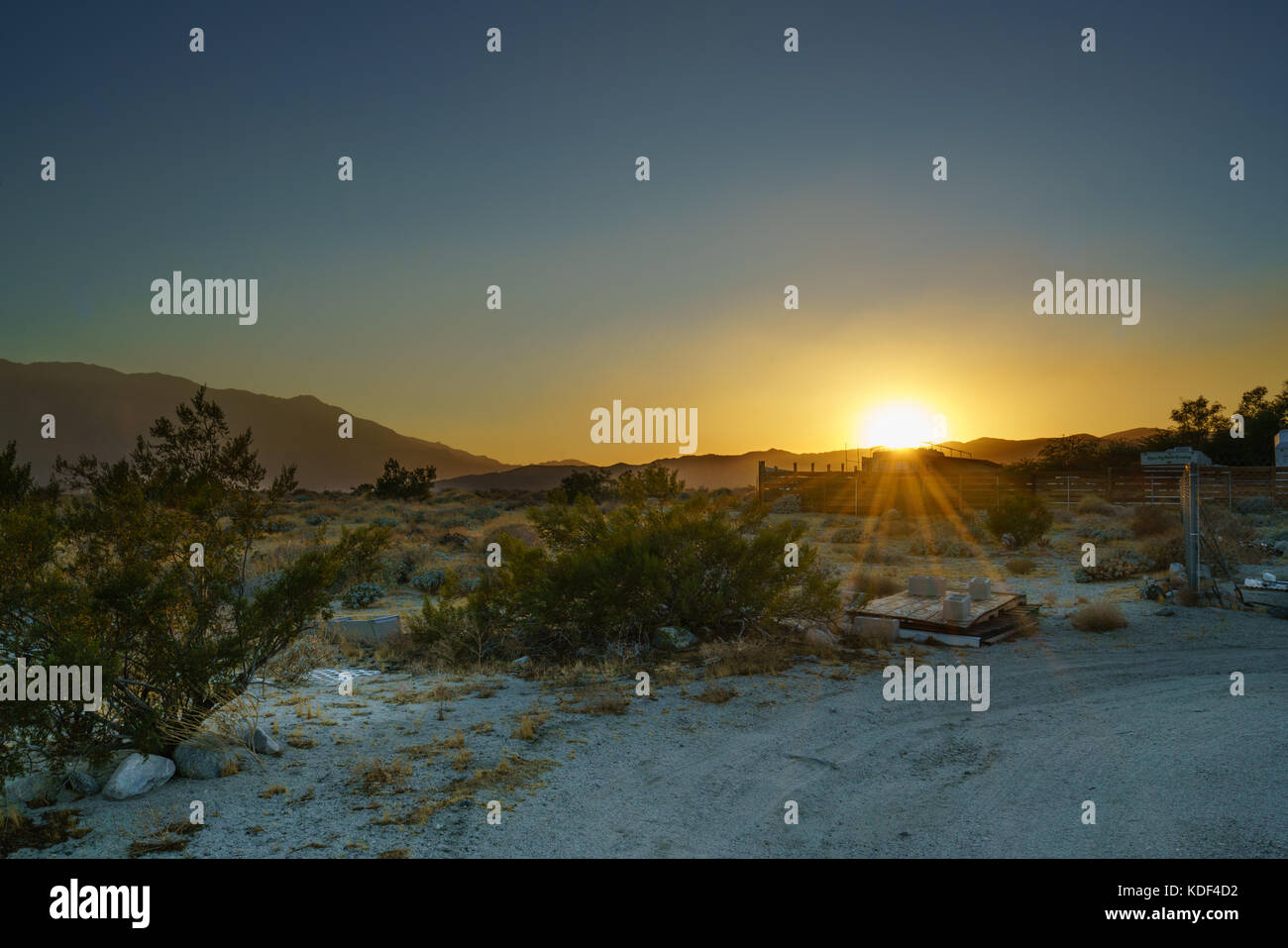 Sundown in the Desert Stock Photo - Alamy