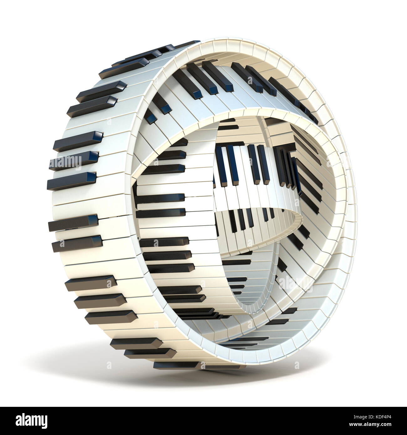 Abstract piano keys 3D render illustration isolated on white background ...