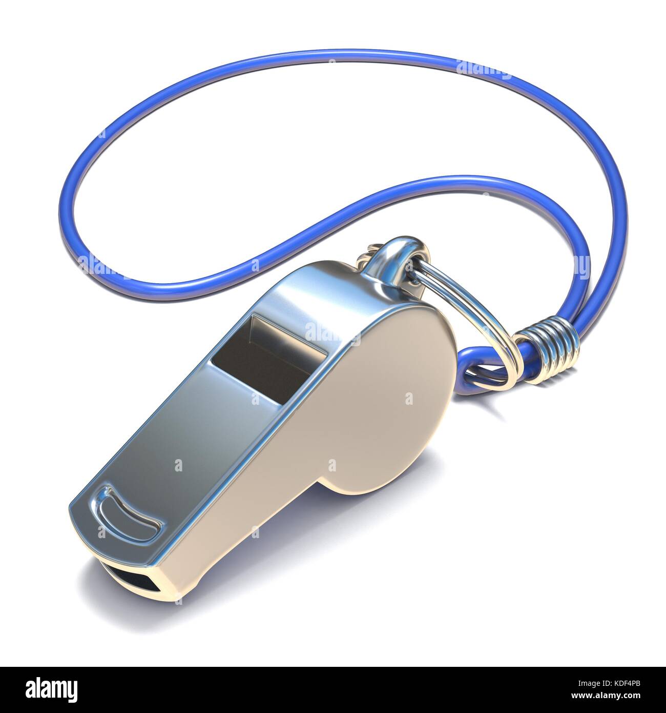 Metal whistle 3D render illustration isolated on white background Stock ...