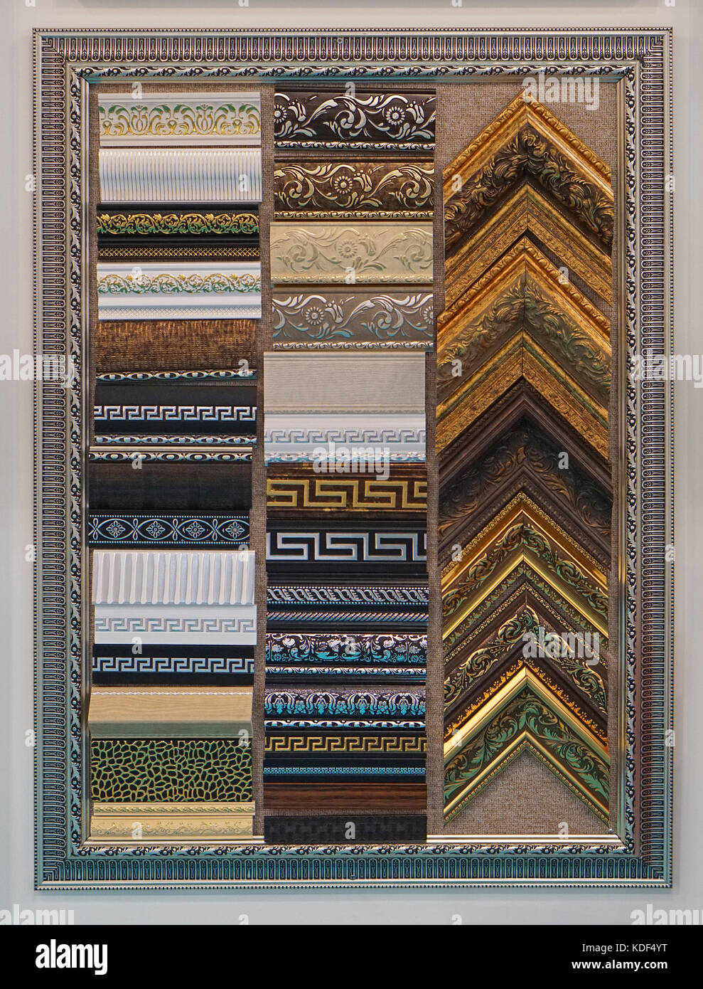 Picture frames and corners samples art craft material Stock Photo - Alamy