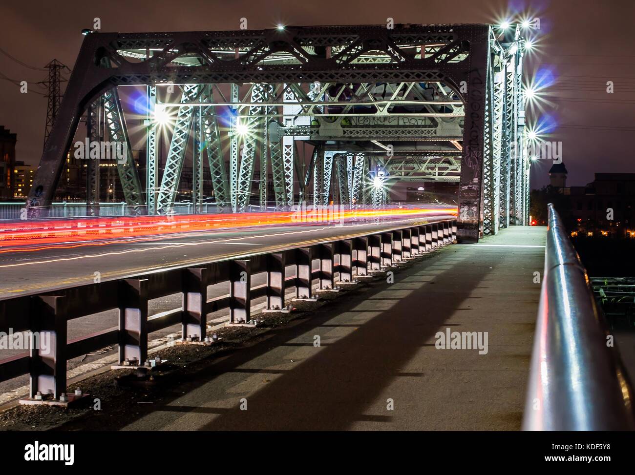 Light Trail Bridge Stock Photo - Alamy