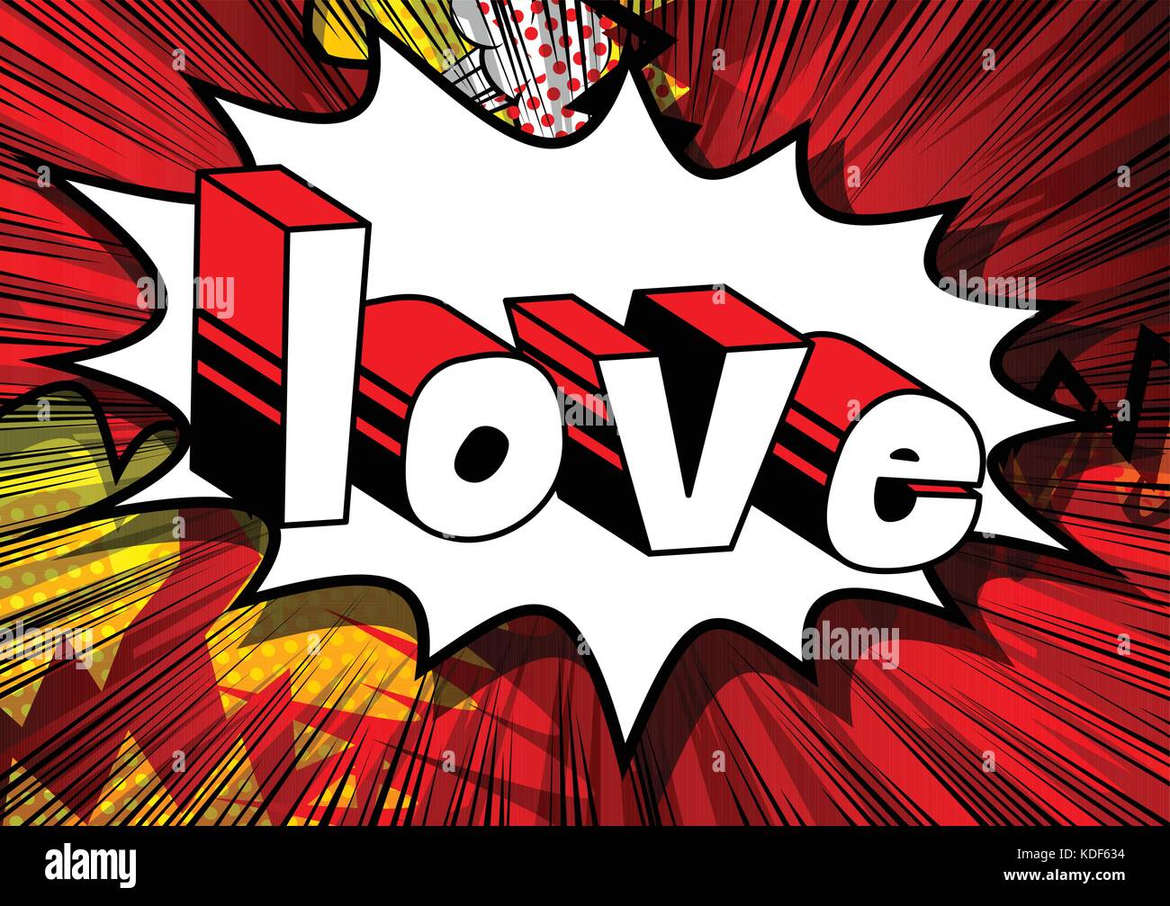 Love - Comic book style word on abstract background Stock Vector Image ...