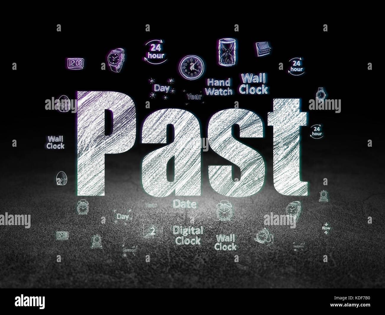 Time concept: Past in grunge dark room Stock Photo - Alamy