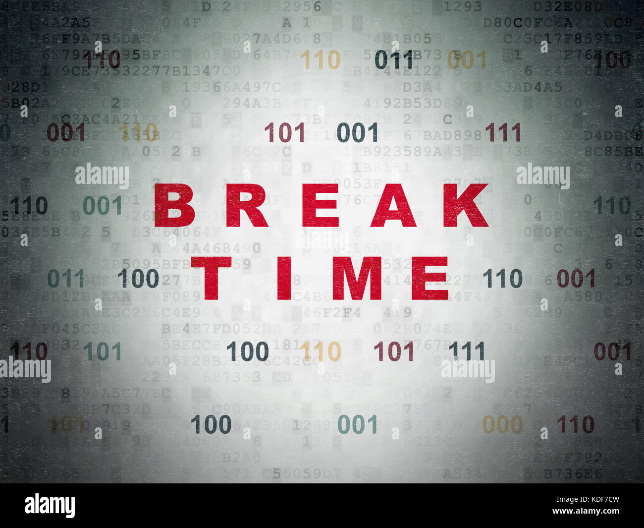 Time concept: Break Time on Digital Data Paper background Stock Photo ...