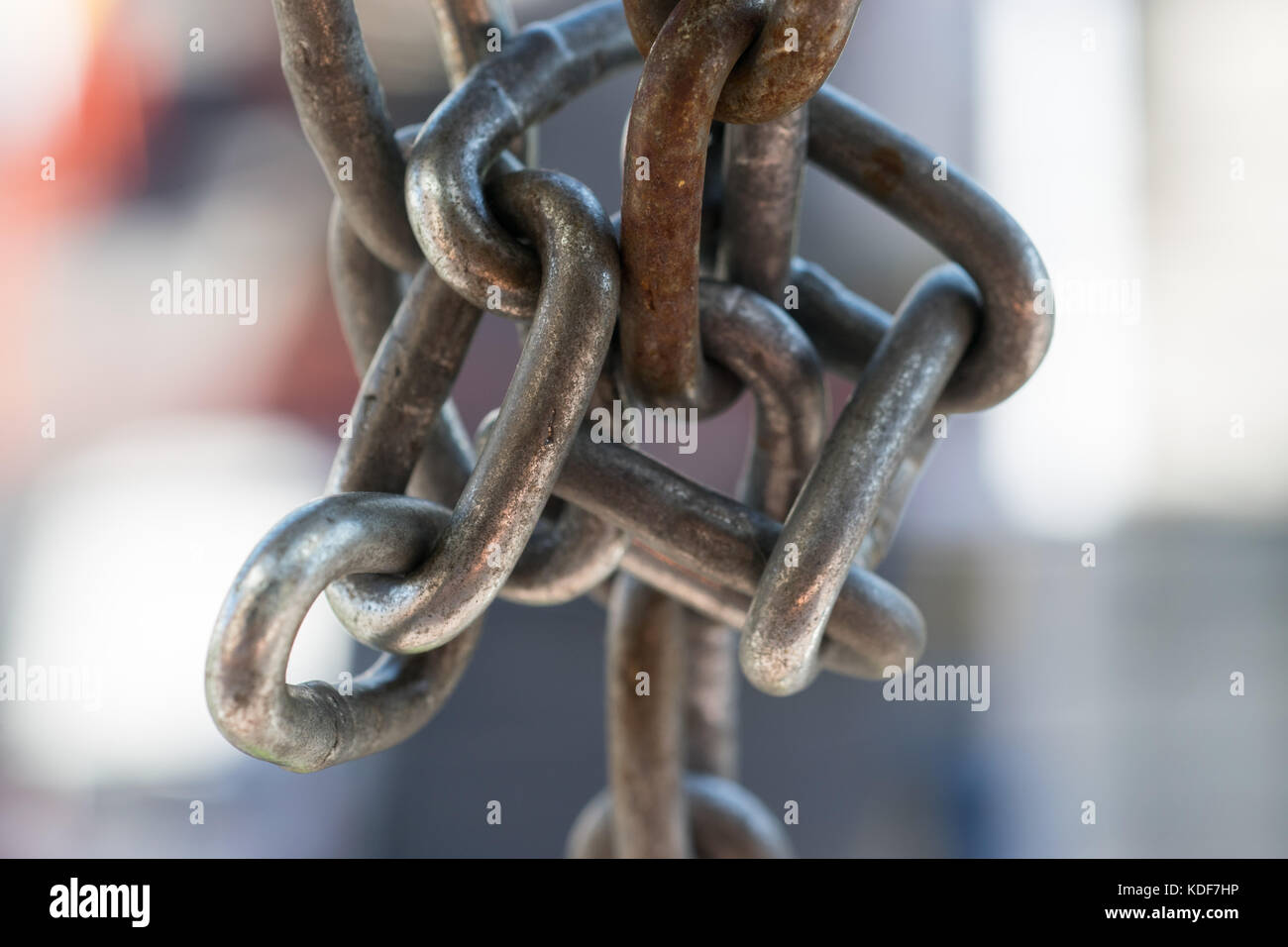 Closeup of rust iron chains Stock Photo - Alamy