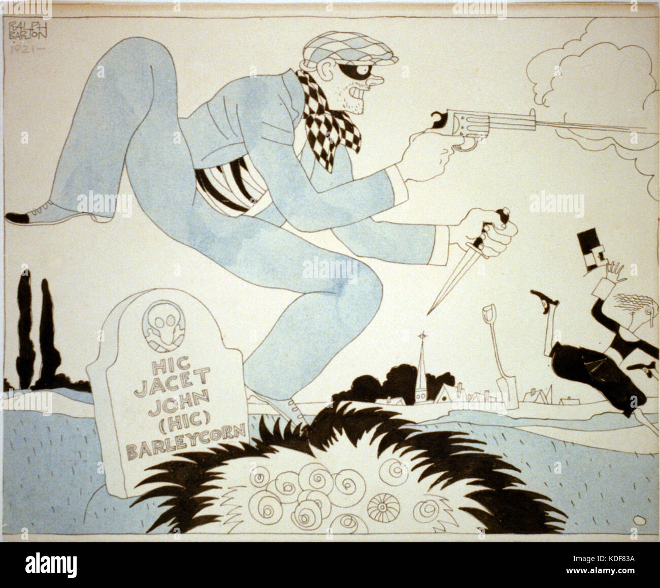 Masked criminal at the grave of John Barleycorn cph.3b52743 Stock Photo ...