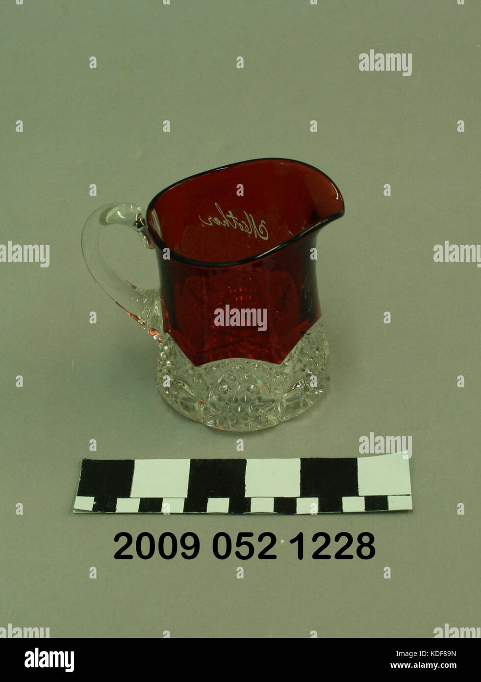 Large Ruby Stained Creamer Personalized to Mother Stock Photo - Alamy