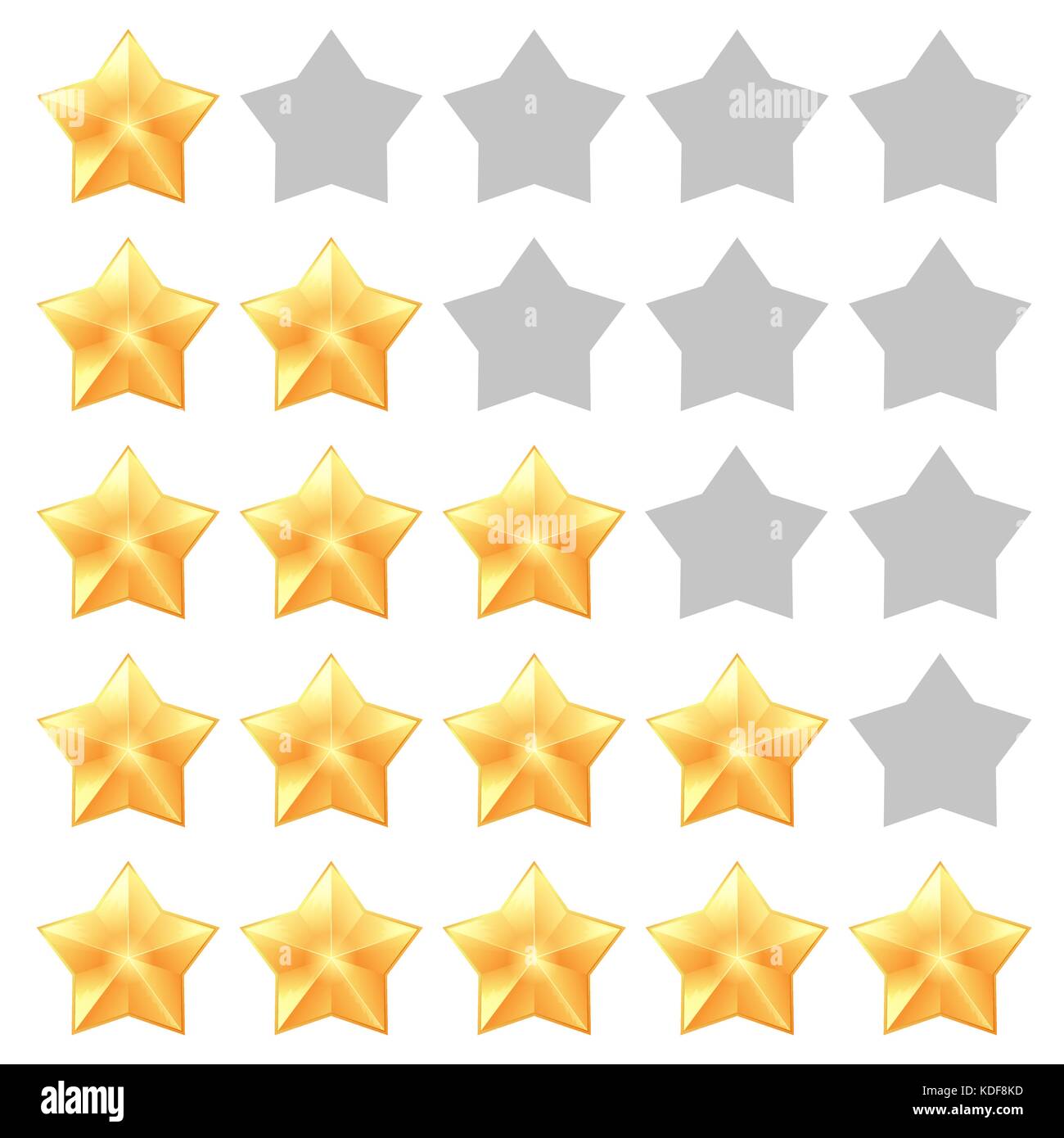 Five star rating. Different ranks Stock Vector Image & Art - Alamy
