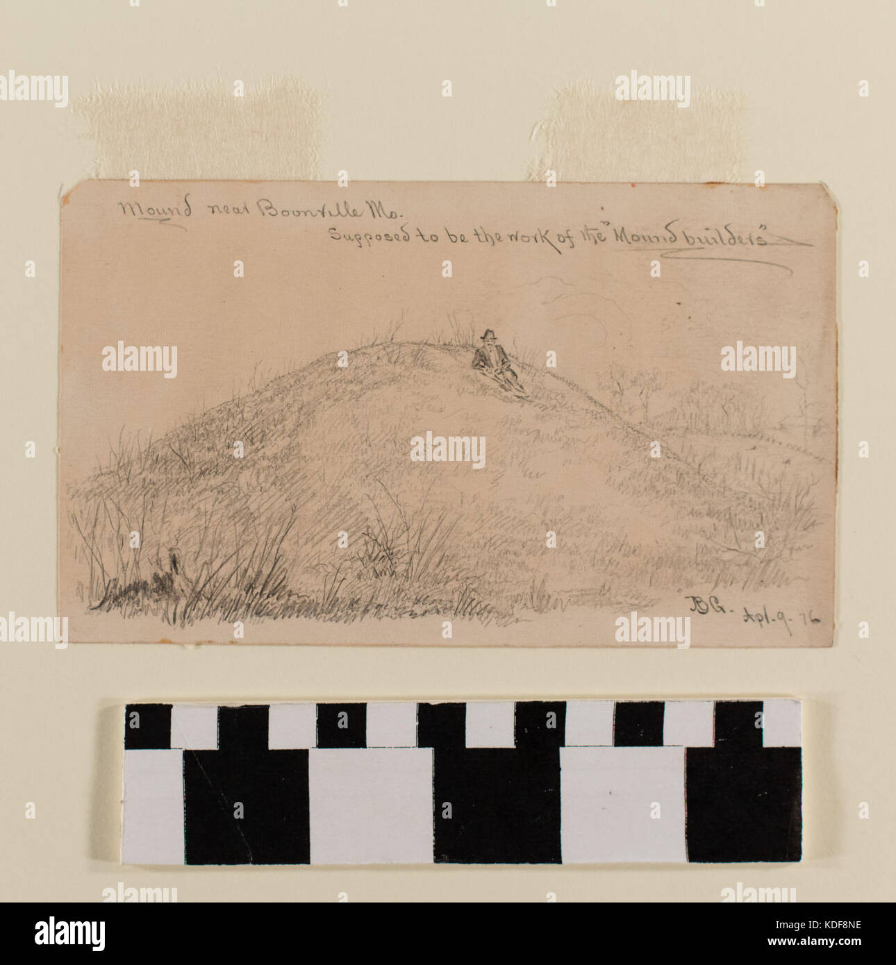 Pencil Drawing of a Mound Near Boonville, MO by A.B. Greene Stock Photo ...