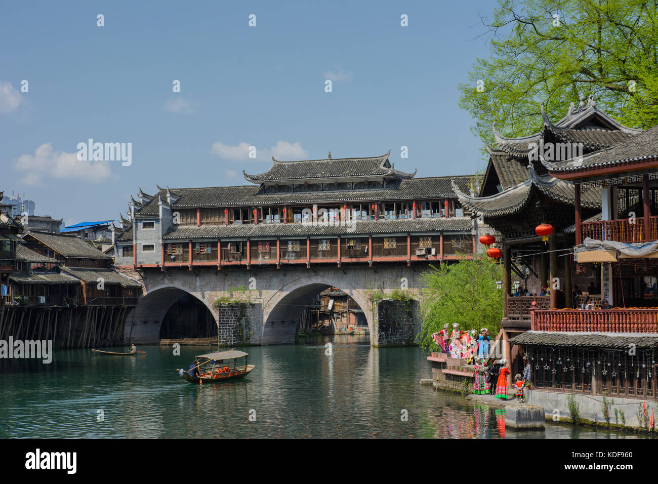 Hunan,China - April 12, 2017 : Landscape of Fenghuang ancient town in ...