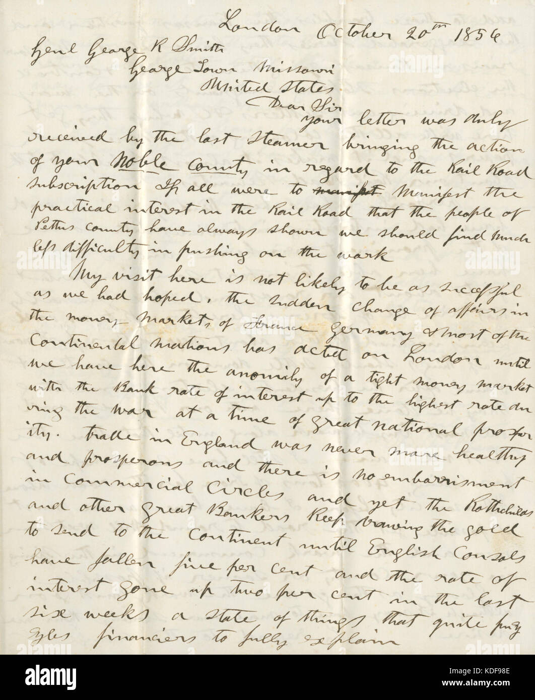 Letter from Wm. M. McPherson, London, to Genl. George R. Smith, October ...