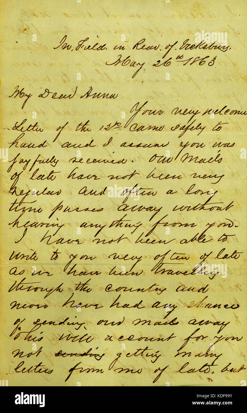 Letter from D. P. Grier, in field in rear of Vicksburg, to Anna ...
