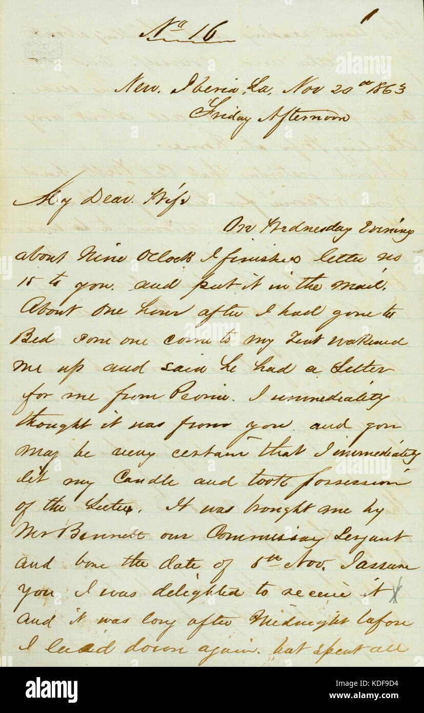 Incomplete letter from D. P. Grier, New Iberia, La., to Anna McKinney ...