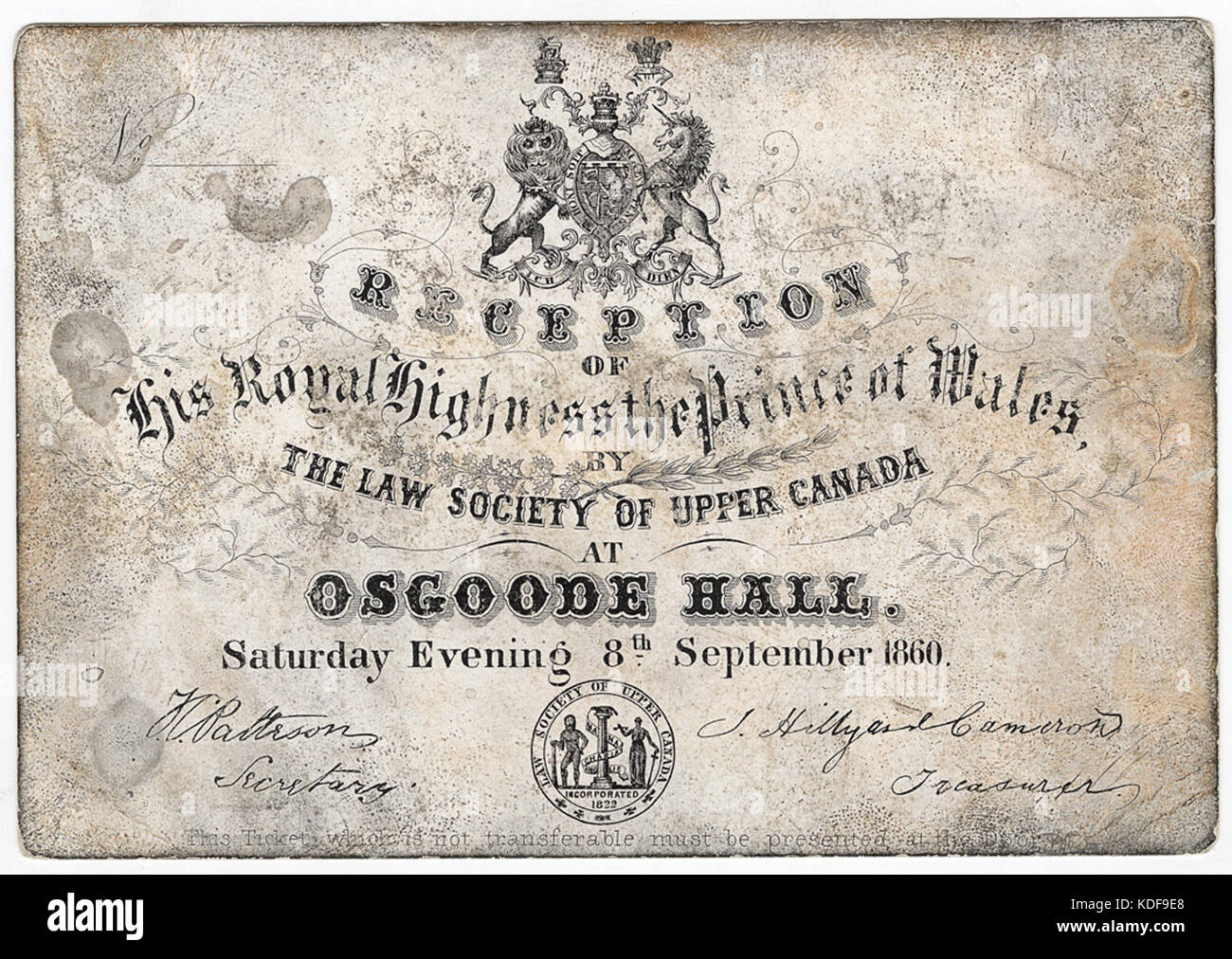 Reception for the Prince of Wales Toronto 1860 Stock Photo - Alamy