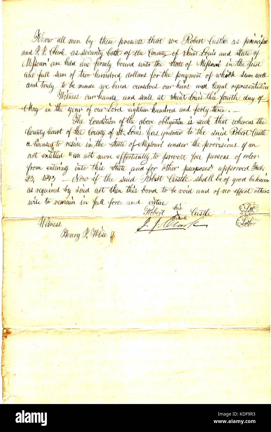 Robert Castle Free Negro Bond Stock Photo - Alamy