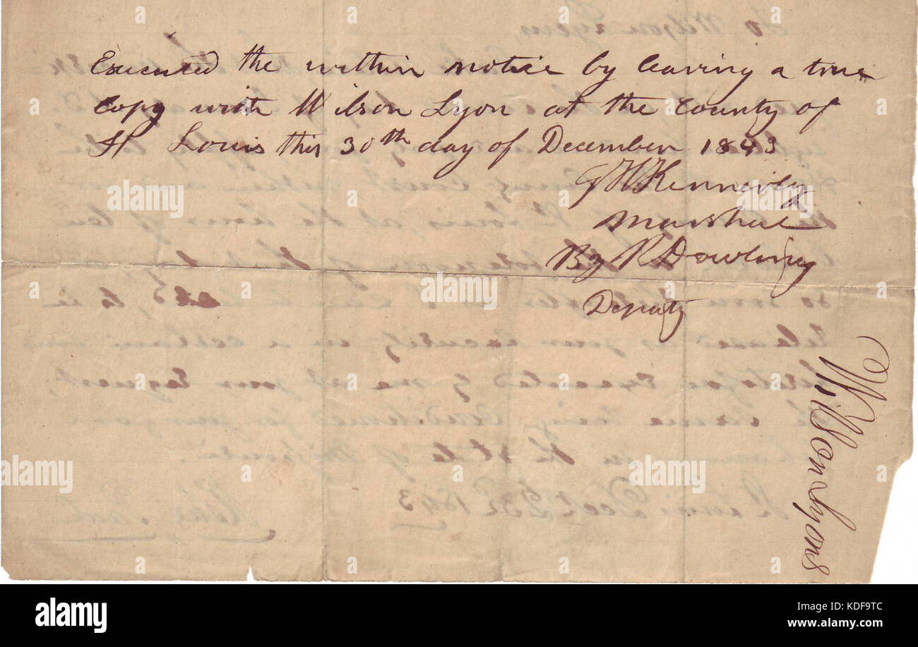 This image shows a notation on the back of a notice, which may contain ...