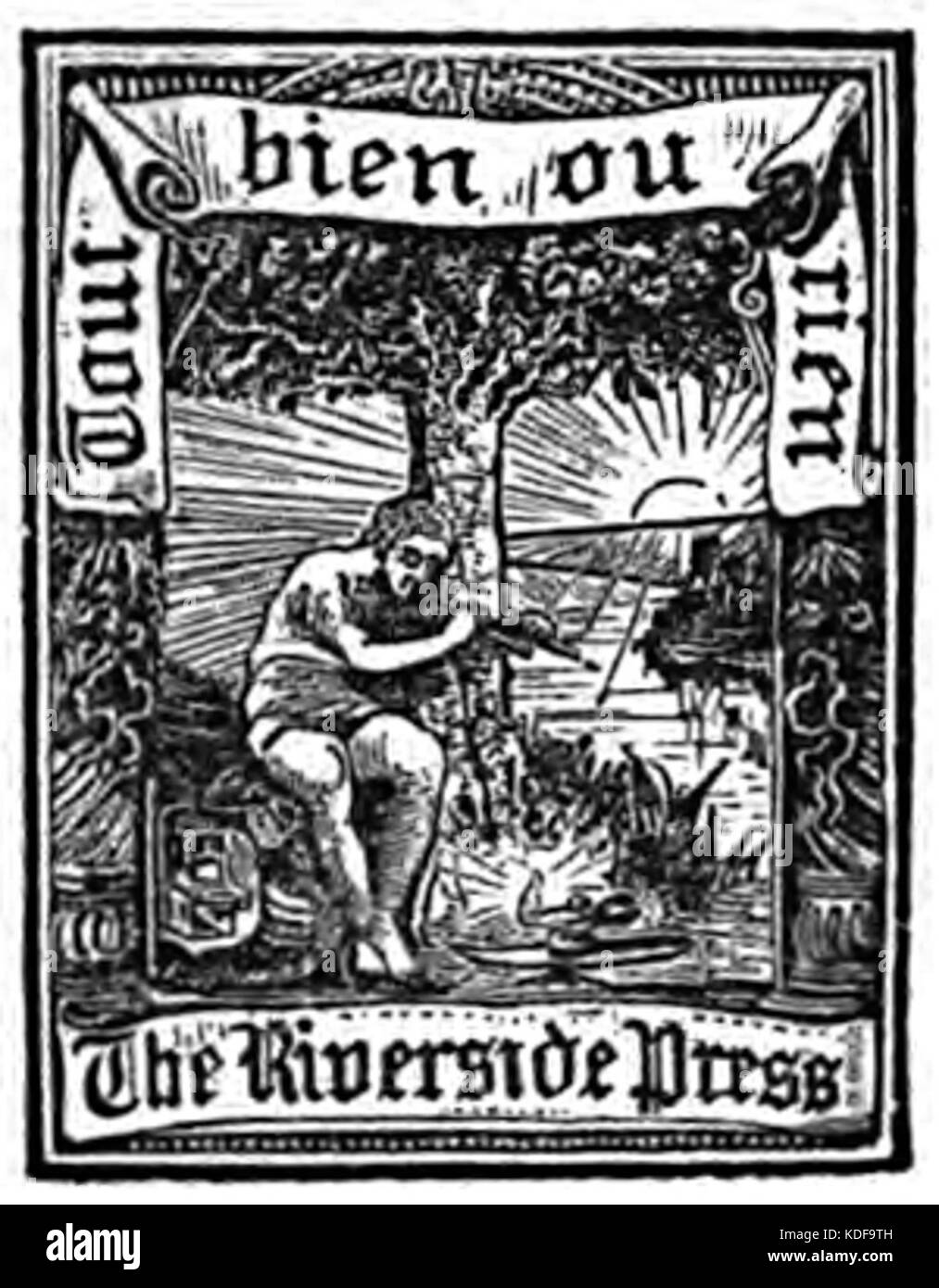 Riverside Press logo 1890 Stock Photo - Alamy