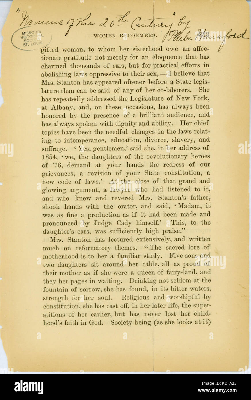 Pages fromWomen of the Centuryby Phebe Hanaford, ca. 1882 Stock Photo ...