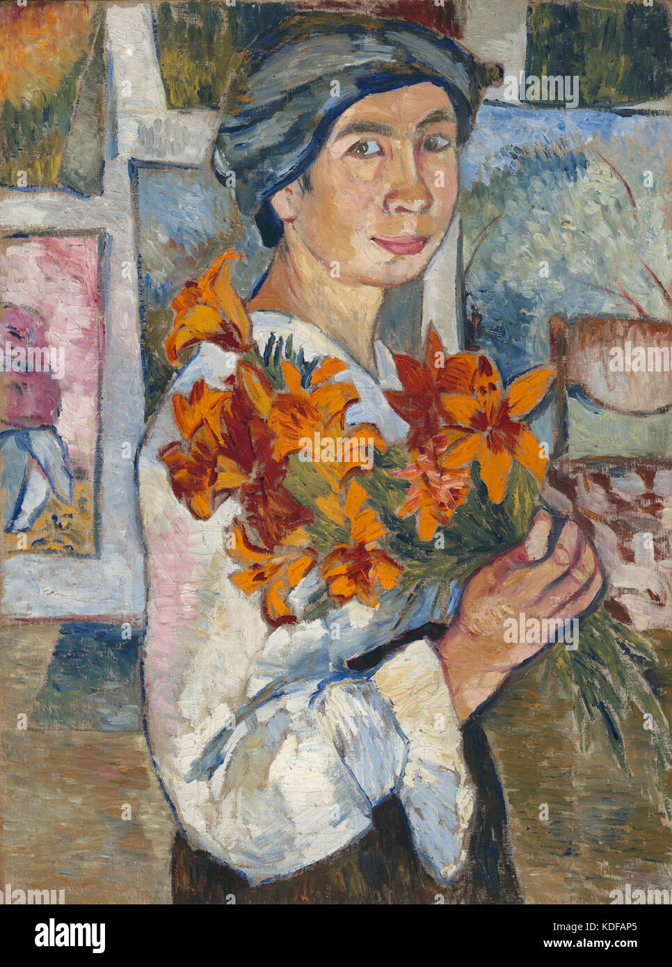 Natalia Goncharova (self portrait, 1907, GTG Stock Photo - Alamy