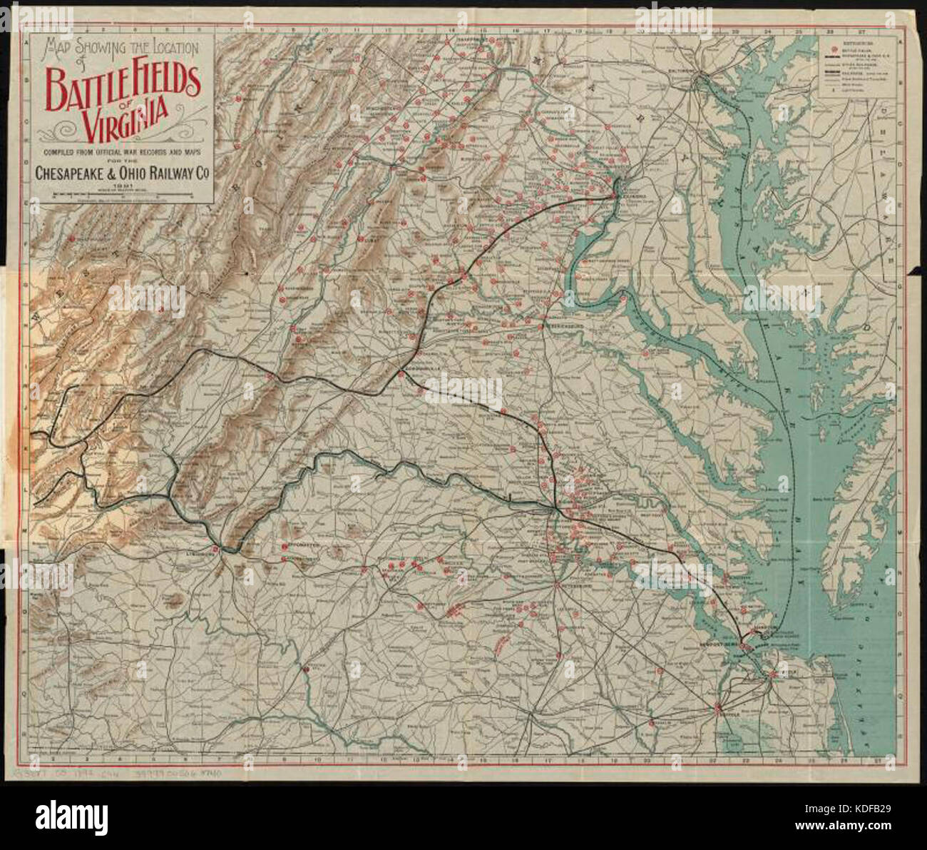 Map showing the location of battle fields of Virginia (10089635013 ...
