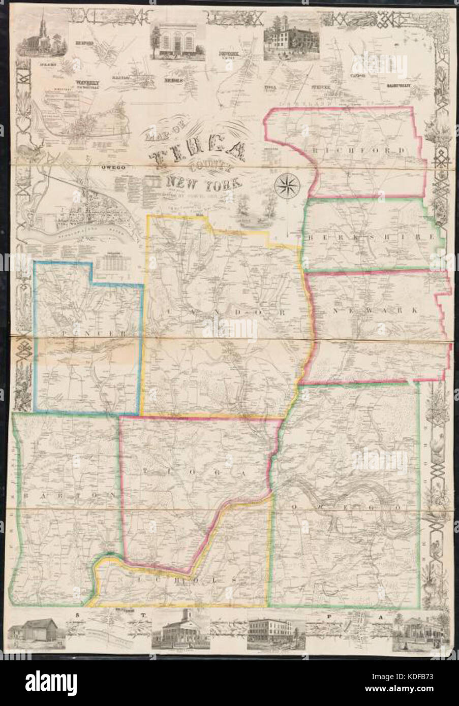 Map of Tioga County, New York from actual surveys (10208505066 Stock ...